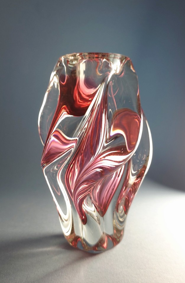 Chribska Glass Vase Josef Hospodka Design 1960s Czech Art Glass Sklo ...