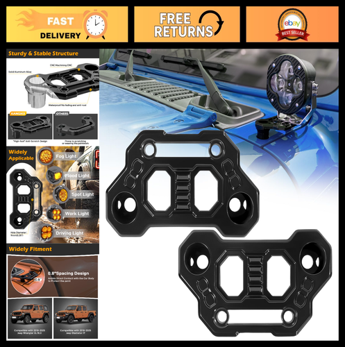 Light Mount Pod Bracket for Wrangler JL & Gladiator JT - A-Pillar LED ...