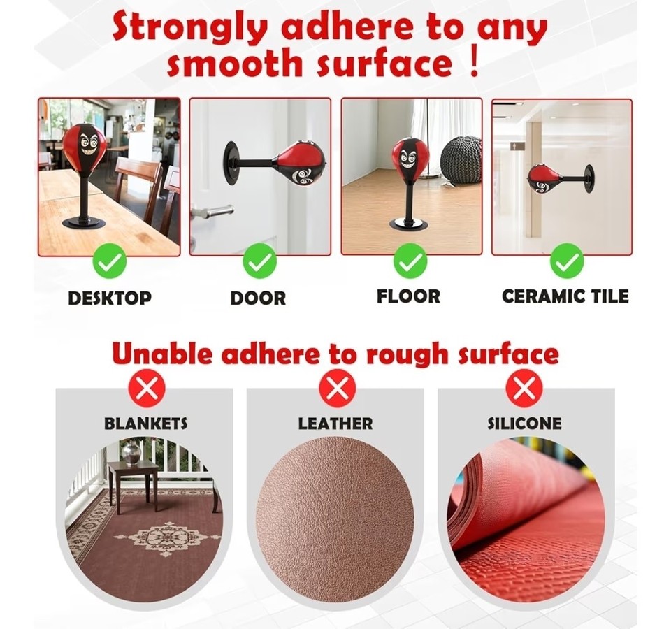 Desktop Punching Bag with Suction Cup, Punch Away Stress, Heavy Duty ...