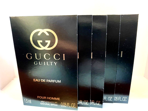 5 X Gucci Guilty Mens Pour Homme EDP Samples 0.05 oz / 1.5 ml each ...