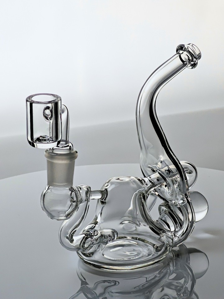 Miniature Gooseneck Recycler Rig, 5" Inches Tall, Includes 14mm Nail ...