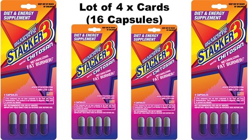 Stacker Three w/Chitosan Dietary 2 Fat Burner Weight Loss Capsule (Pick ...