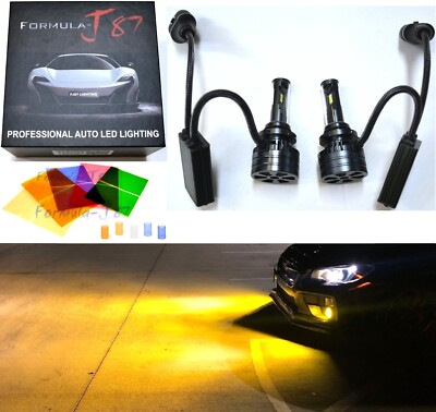 LED Kit F15 140W 9005 HB3 3000K Yellow Two Bulb Headlight DRL Daytime ...