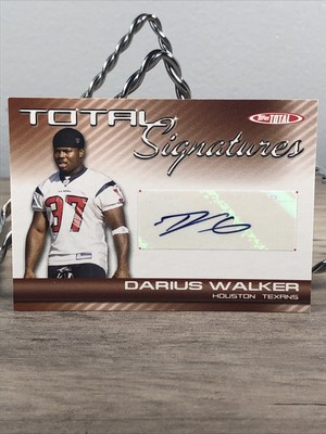 2007 Topps Total Signatures Texans Football Card #DW Darius Walker ...