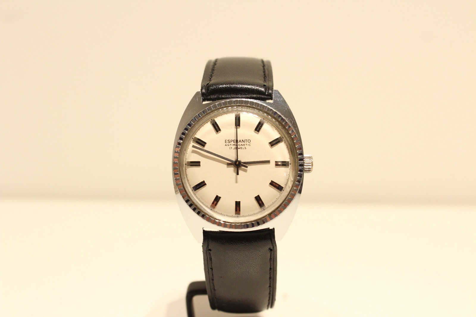 VINTAGE CLASSIS ELEGANT CHROMED MECHANICAL SWISS MEN'S WATCH "ESPERANTO ...