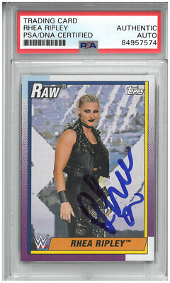 RHEA RIPLEY SIGNED AUTOGRAPH SLABBED WWE 2021 TOPPS HERITAGE CARD PSA ...
