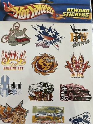 Hot Wheels Reward Stickers -A4 size sheet - Hot wheels - Burning Hot ...