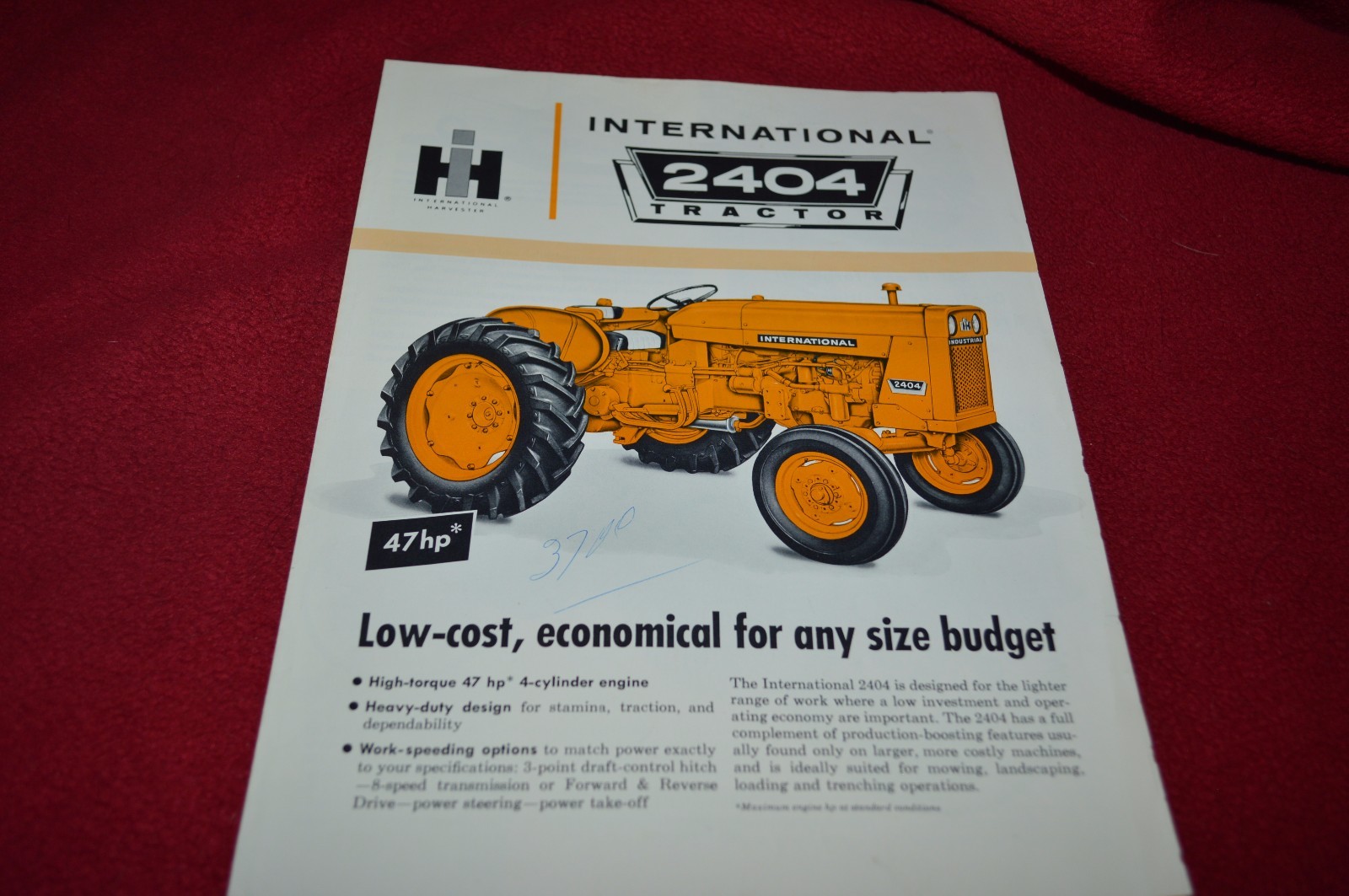 International Harvester 2404 Industrial Tractor Dealers Brochure AMIL13 ...