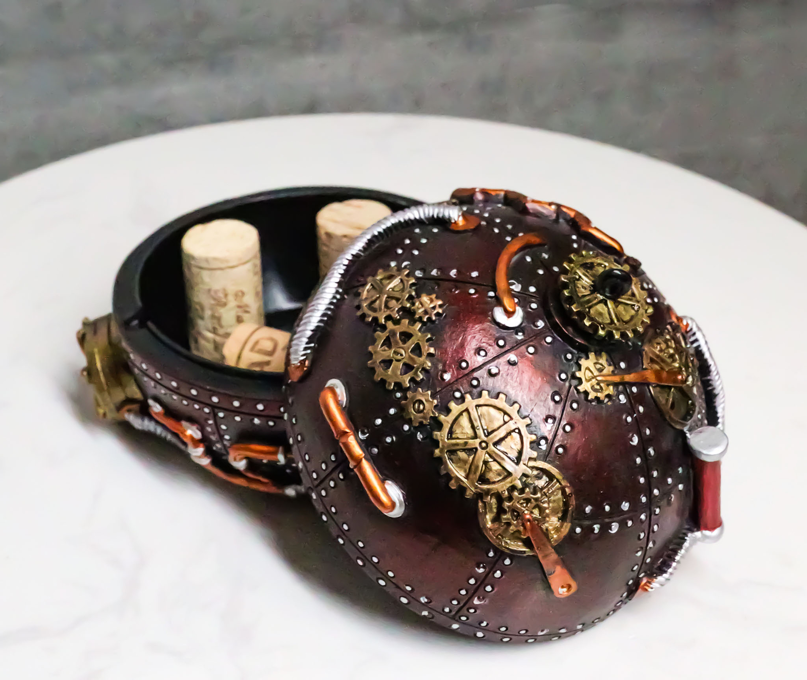 Steampunk Cool Time Machine Bomb Orb Jewelry Box Spherical Shaped ...