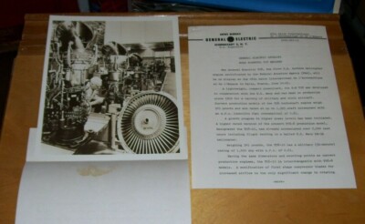 GENERAL ELECTRIC T58 TURBOSHAFT HELICOPTER ENGINE PRESS PHOTO & RELEASE ...