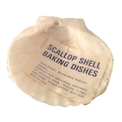 Seashell Baking Serving Dish Oven Proof Re-Usable 4.5" Set 4 Scallop ...