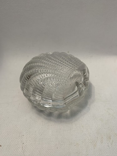 VINTAGE Crystal Clear Glass SEASHELL Clam Shell 2pc Trinket Box NICE | eBay