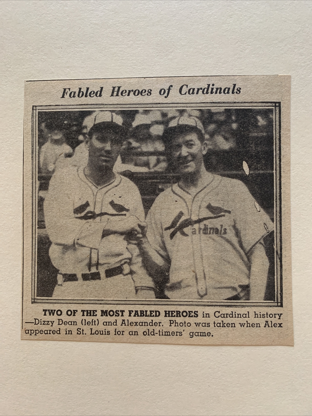 Dizzy Dean Grover Cleveland Alexander Old Timers Heroes 1951 Baseball ...