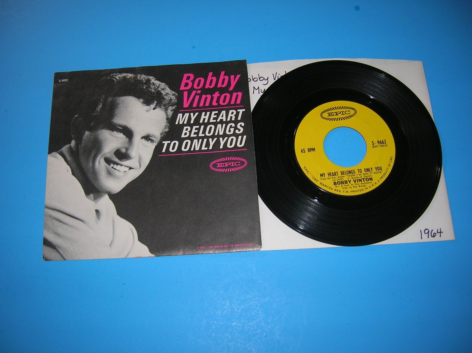 Pop 45 & Picture Sleeve - Bobby Vinton - My Heart Belongs To Only You ...