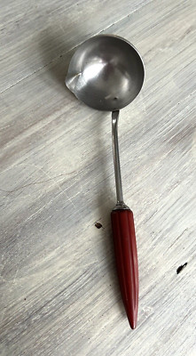 Vtg Bakelite Ladle Red Brown Ribbed Bullet (*20) | eBay