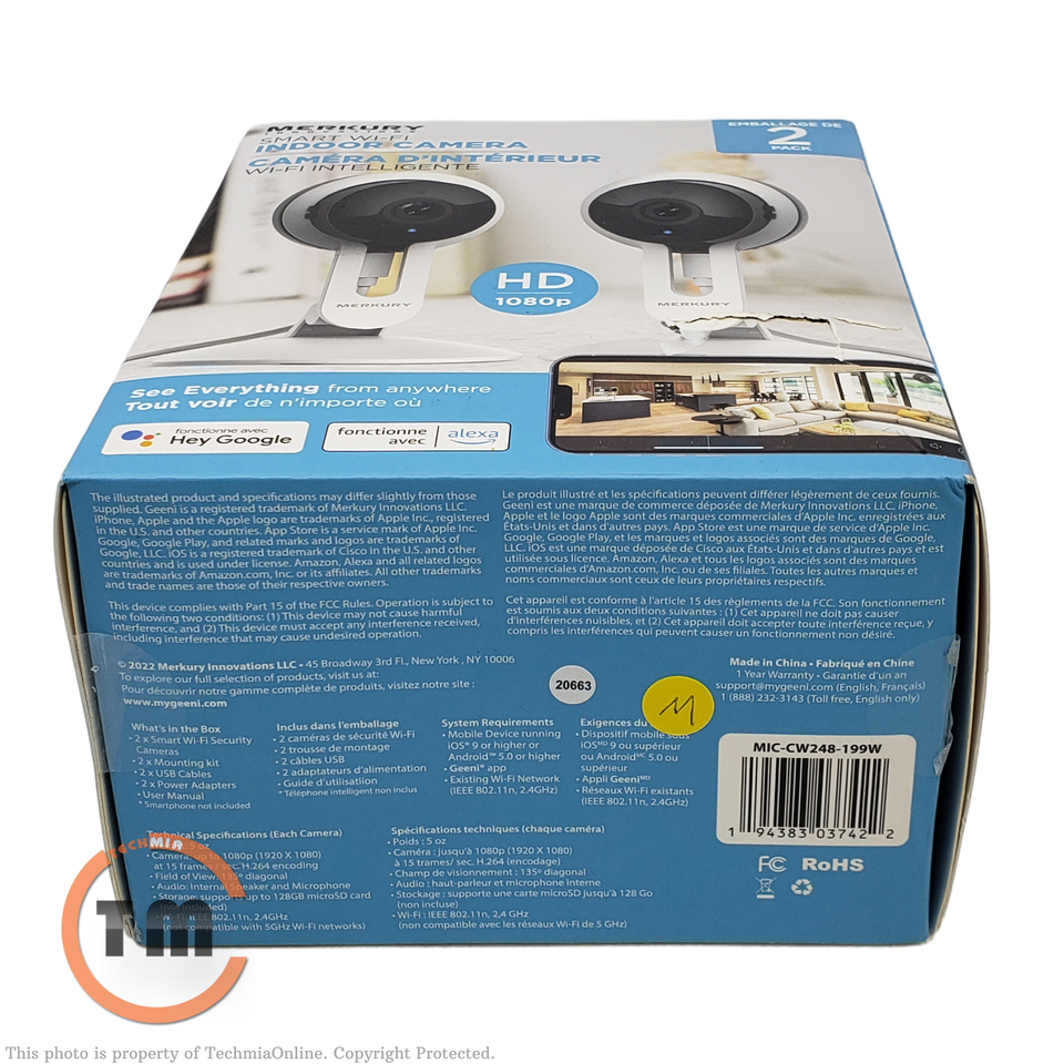 Merkury Innovations Smart Wi-Fi Security Camera (MI-CW248-199) - 2 PACK ...