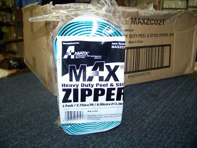 Abatix Max Zipper Heavy Duty Peel & Stick 2.75" X 7 Ft. 2 Per Pack ...