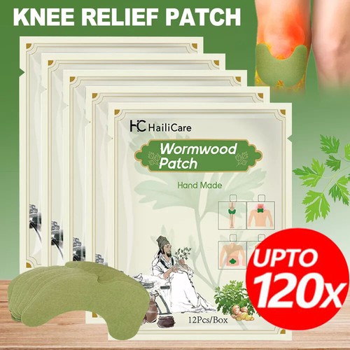 120-12Pcs Knee Pain Relief Patches Wormwood Sticker/Neck/Waist Joint ...