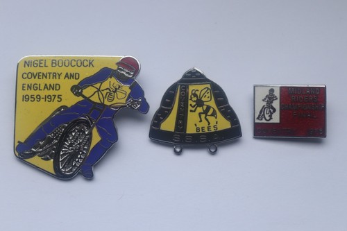 Coventry speedway enamel pin Badges (3) 1970's Nigel Boocock Midland ...