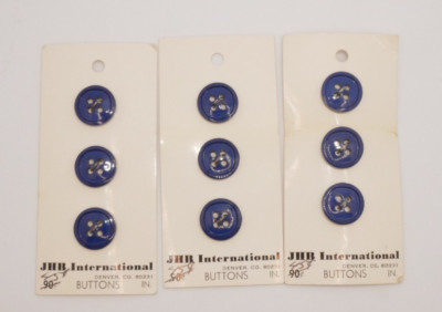 VTG JHB International Blue Buttons On Card Washable | eBay