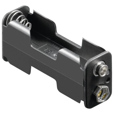 Batterie-/Akku-Halter für 2x Mignon-Zellen AA mit Druckknopf-Anschluß ...