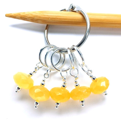 MikieLou Stitch Markers Premium Faceted Honey Gold Glass Disks Knitting ...