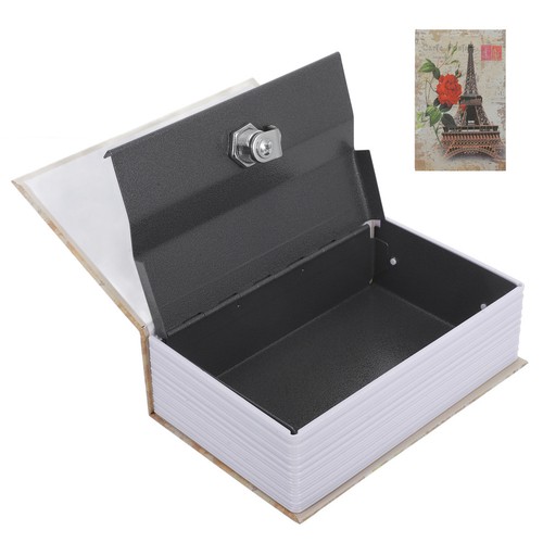Hidden Metal Safe Box Book Shape Container with Eiffel Tower Design ...