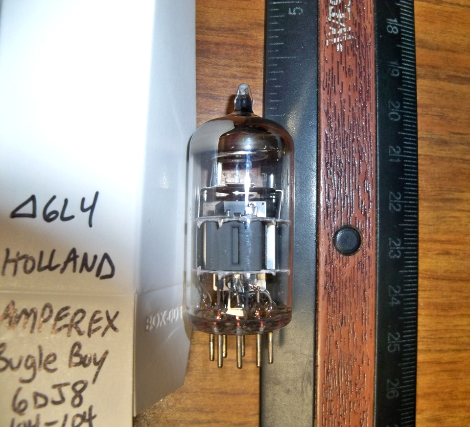 Strong AMPEREX Bugle Boy Gray Plate O Getter 6DJ8 -- ECC88 Tube - 104/ ...