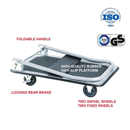 Folding Flatbed Trolley, Platform Trolley 150kg: Heavy Duty, Easy ...