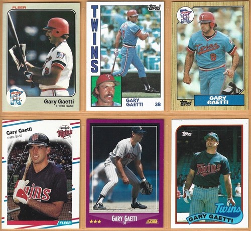 Gary Gaetti, All Star 3rd Baseman, 6 card LOT w/ ROOKIE, all 34+yr old ...