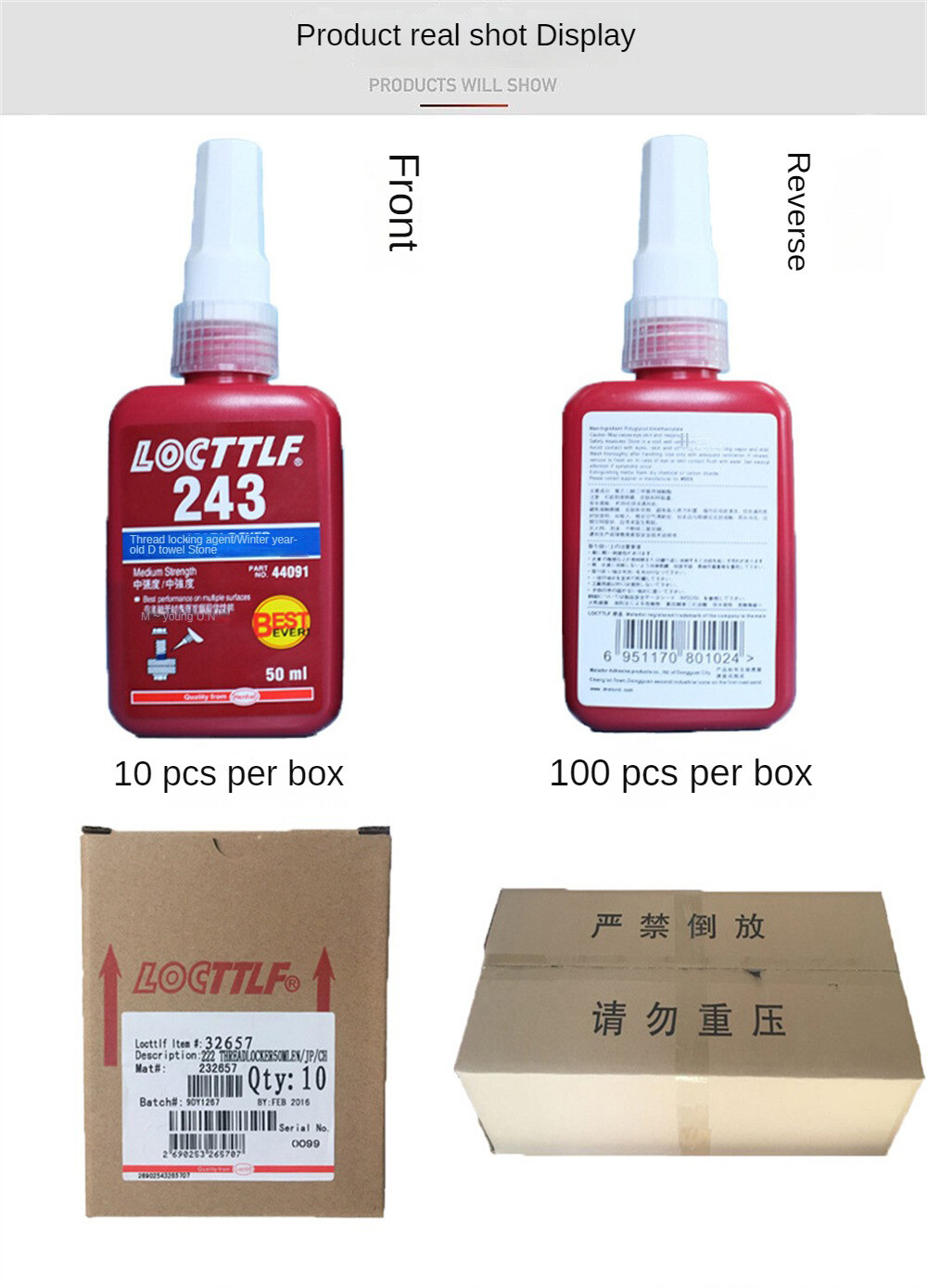 1-5X 50ML 243 Thread Lock Bolt Lock Tight Medium Strength Fast Fix ...