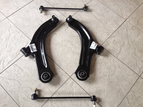 FOR NISSAN NOTE 06-13 TWO FRONT LOWER WISHBONES ARMS AND TWO DROP LINKS ...