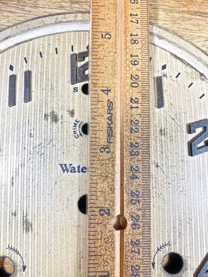 Old Waterbury Westminster Chime Clock Dial Pan (See Pics to ID Mvmt ...