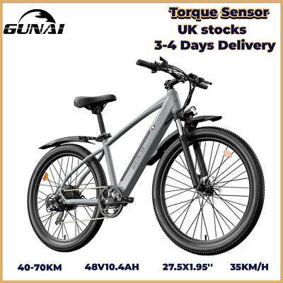 GUNAI 27.5 inches with Torque Sensor electric bike,Removable 48V 10.4AH ...