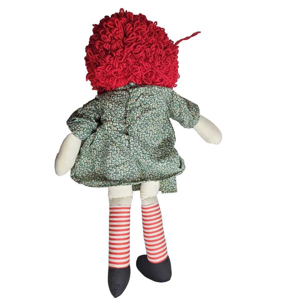 Handmade Raggedy Ann Rag Doll 32 inch Red Hair Clothes Embroidered Face ...