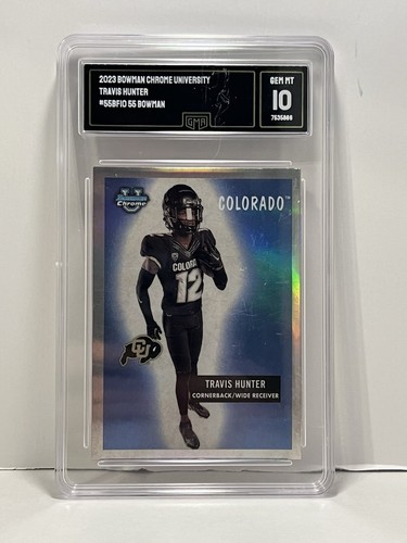Graded 2023 Bowman U Chrome Travis Hunter #55BF10 1955 RC Football Card ...