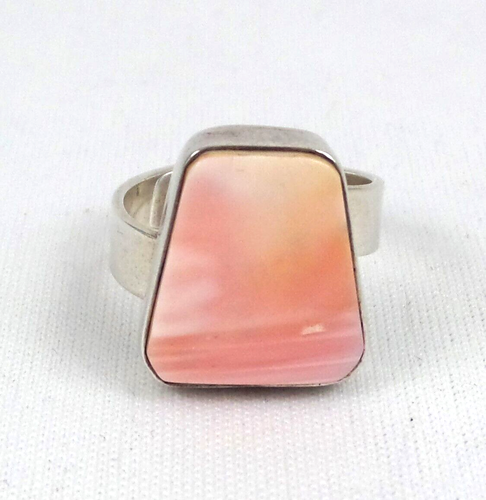 Sterling Silver 925 Trapezoid Pink Shell Ring ~ Size 8 | eBay