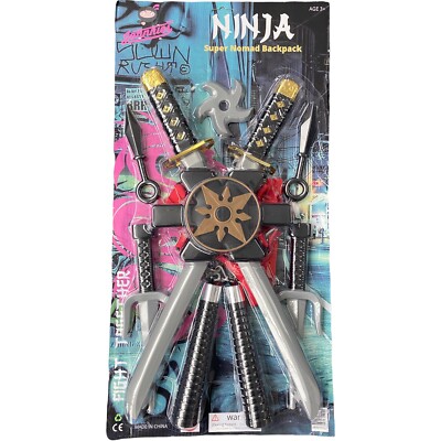Kids Ninja Sword Toy Weapons Set Plastic Power Turtle Fancy Dress ...