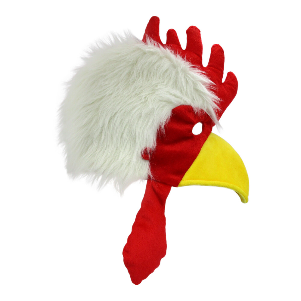 Adult Fuzzy Chicken Hat With Gizzard Rooster Hat Mask Costume Accessory ...