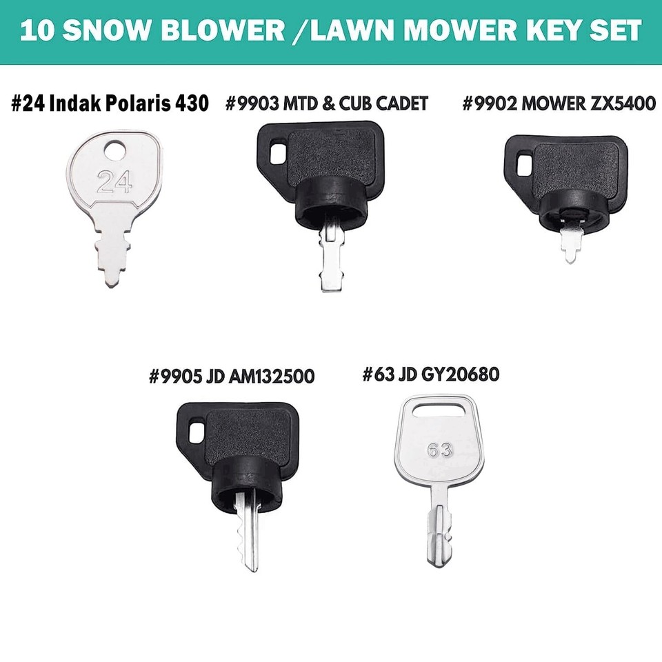 10PCS Lawn Mower Keys Set for Cub Cadet MTD John Deere Husqvarna Toro Craftsman | eBay