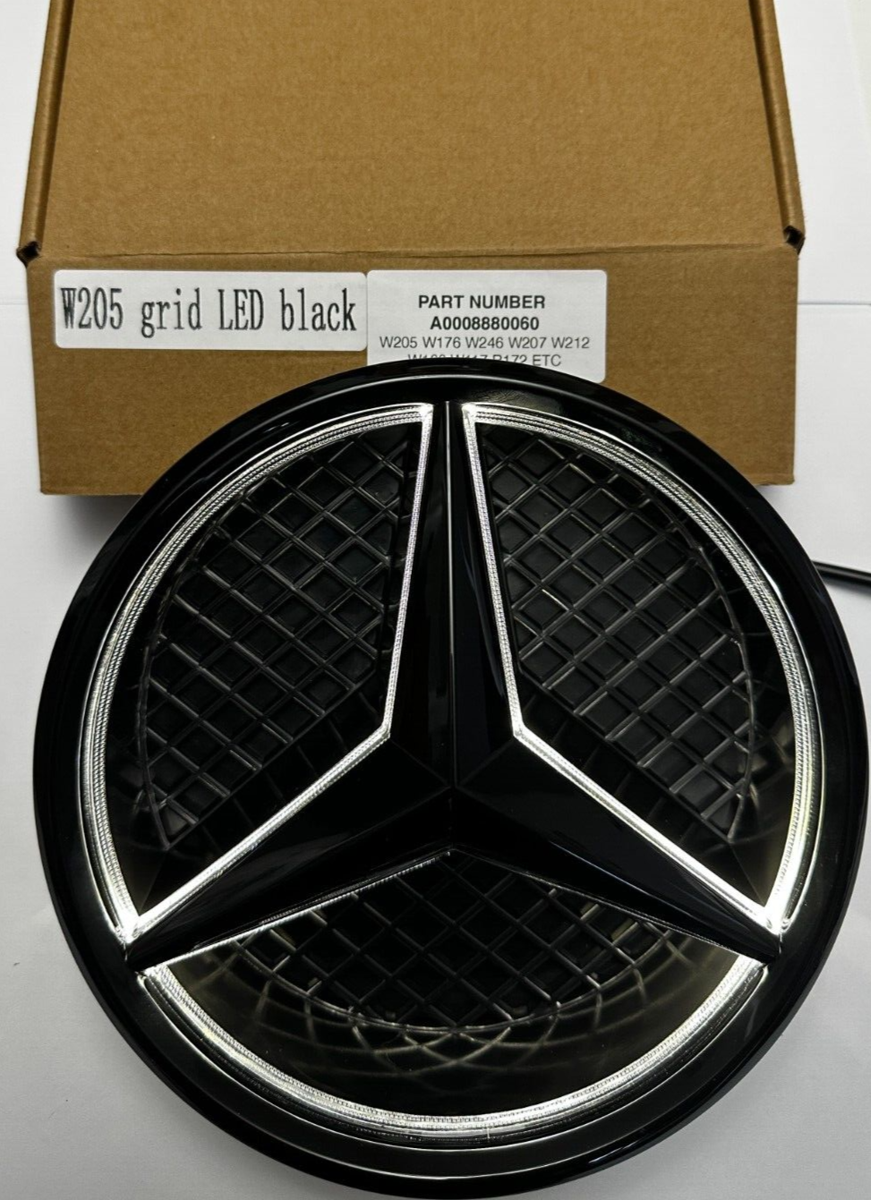 Mercedes Benz Black Gloss LED Emblem Grille Star W205 W176 W246 W212 ...