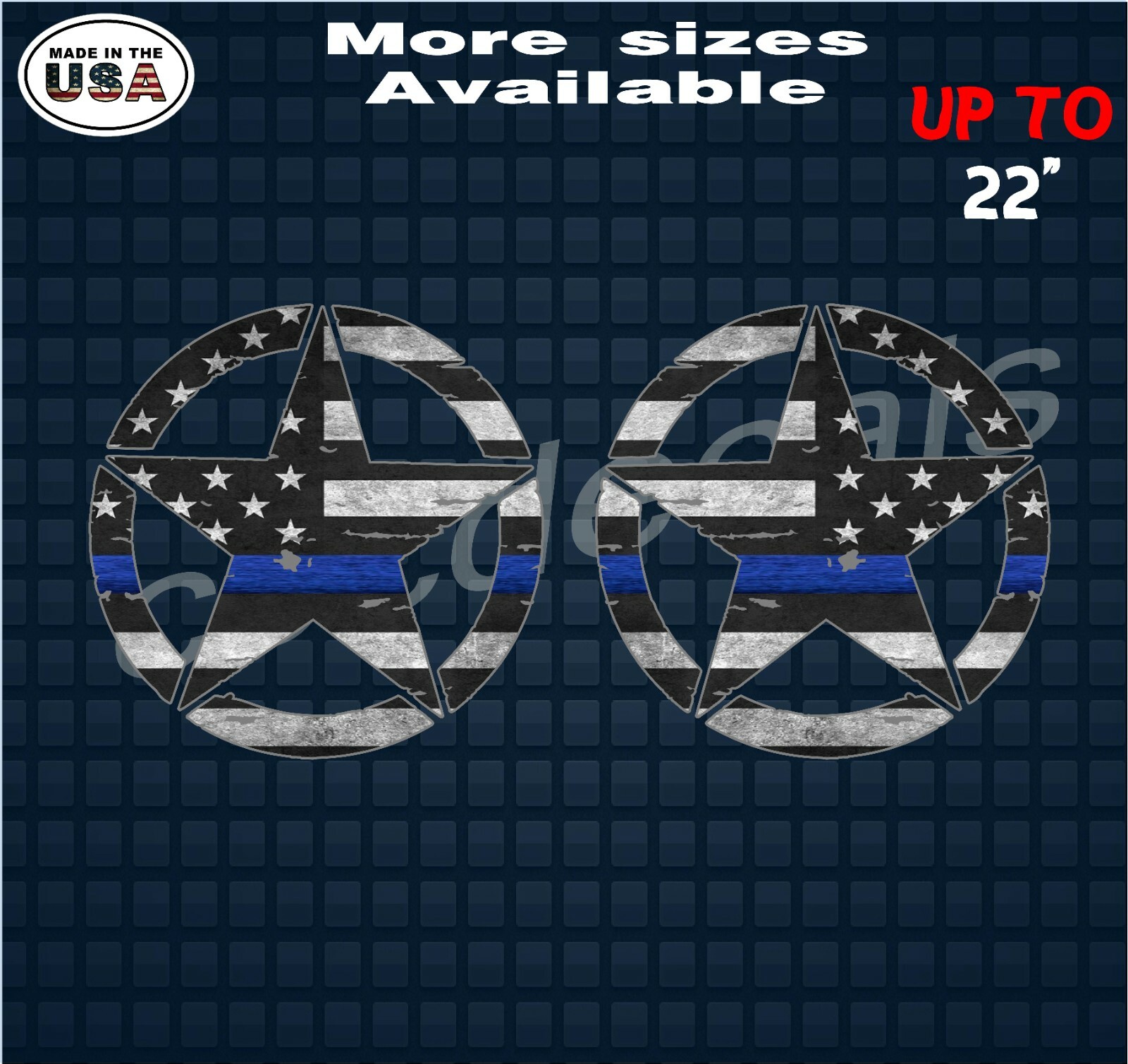 Thin Blue Line Decals / Stickers | Star Thin Blue Line Vinyl Decal ...