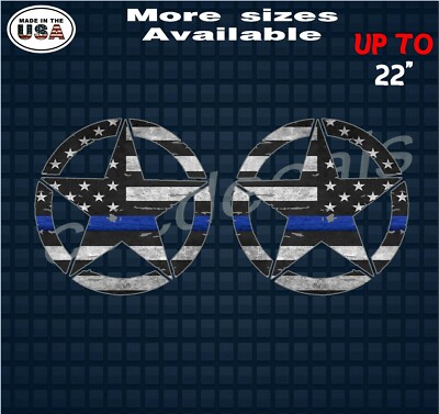 Thin Blue Line Decals / Stickers | Star Thin Blue Line Vinyl Decal ...