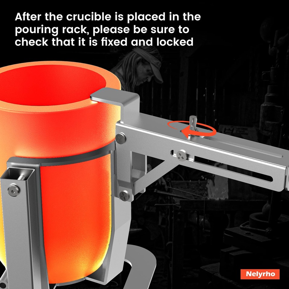 Hand-held Crucible Pouring Tongs/Rack with A Graphite Crucible, Work ...
