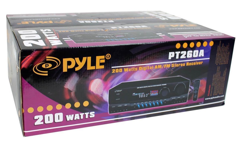 PYLE PLMR24 3.5" 200W Outdoor Speakers 4pk & PT260A 200W Stereo Theater Receiver | eBay