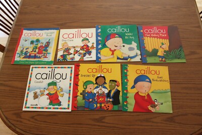 7 Caillou Picture Books Lot Children PBS Chouette Birdwatching Dog Day ...