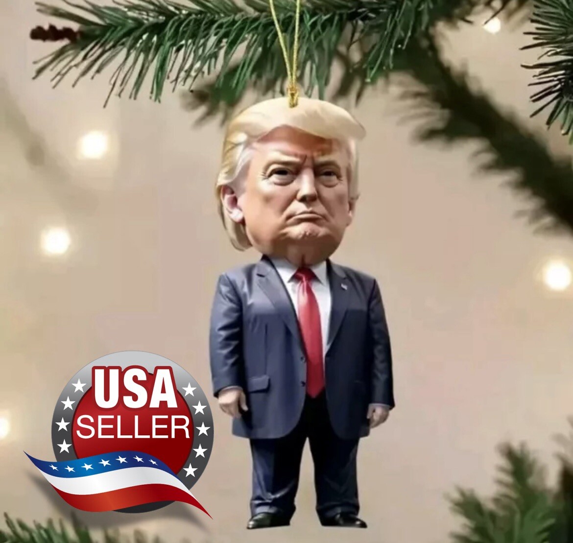 Trump Christmas Tree Ornaments Trump Shot, Trump Assassination,