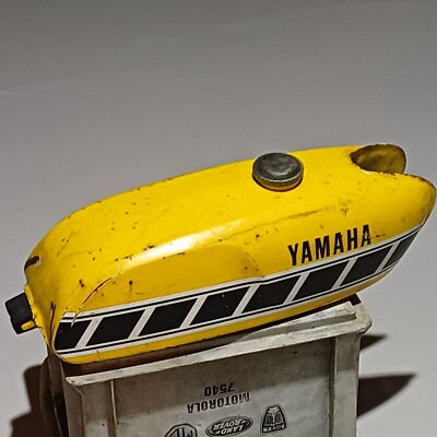 ORIGINAL YAMAHA FS1E DX 1970'S FUEL PETROL GAS TANK IN SPEED YELLOW ...