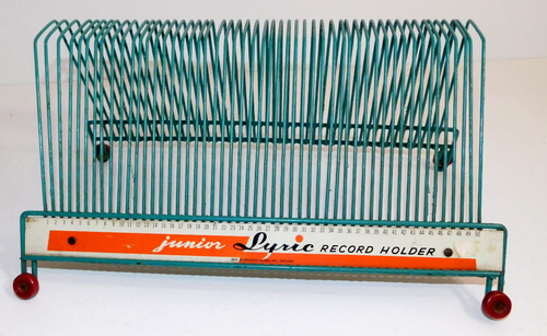Vintage Lyric Junior Record Holder Rack MCM Holds 50 Records TEAL | eBay