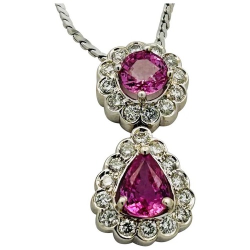 0.78ct Natural Round Diamond 14k Solid White Gold Ruby Anniversary Pendant | eBay